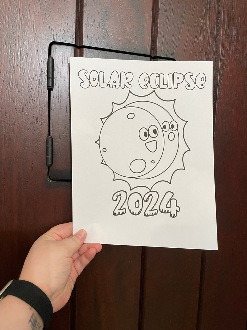Solar Eclipse Coloring Page - Etsy
