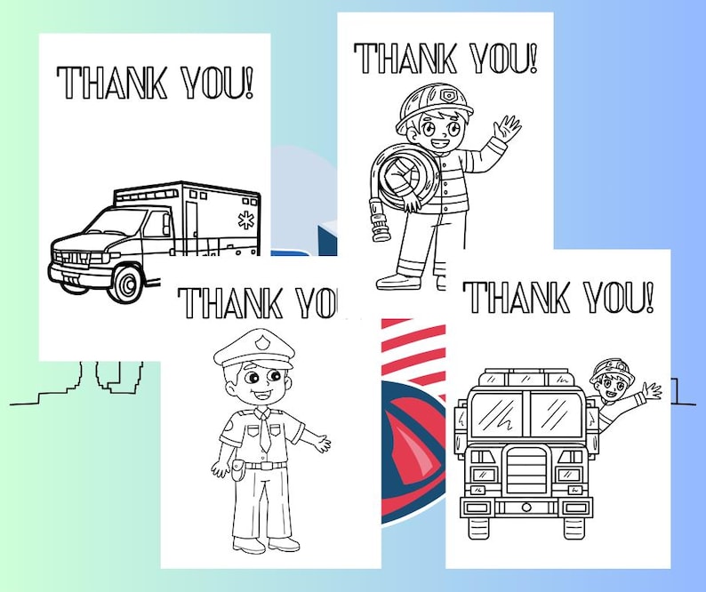 First Responders Coloring Perfect for Patriot Day or Just Saying Thank ...