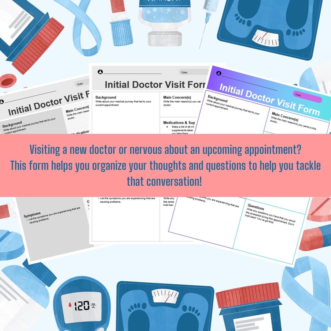 Initial Doctor Visit Form editable - Etsy