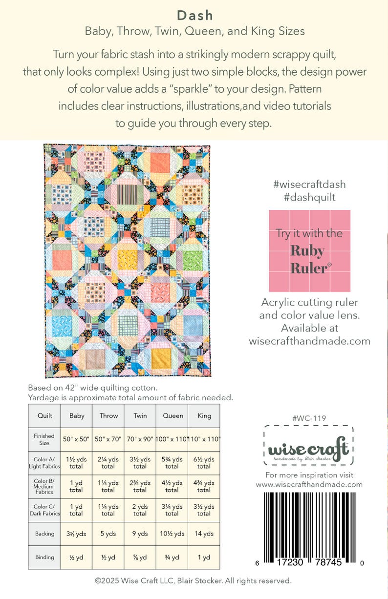 Dash- Modern Scrappy Quilt PDF Pattern, Instant Download - Etsy