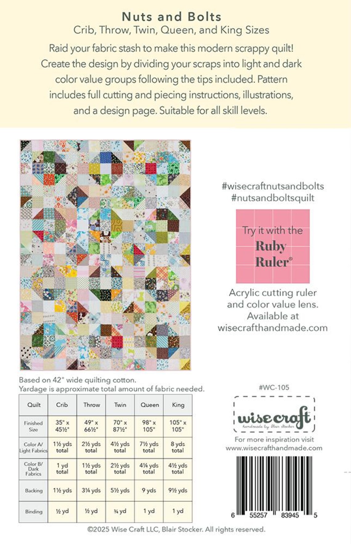 Nuts and Bolts Easy Quilt Pattern PDF, Instant Download, Modern Quilt ...