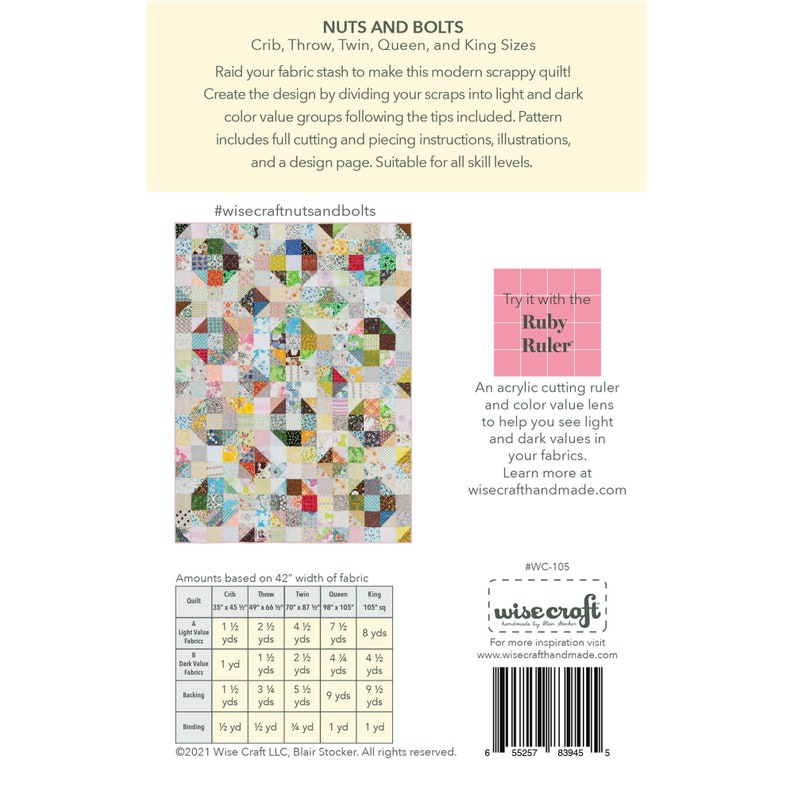 Nuts and Bolts Easy Quilt Pattern PDF, Instant Download, Modern Quilt ...