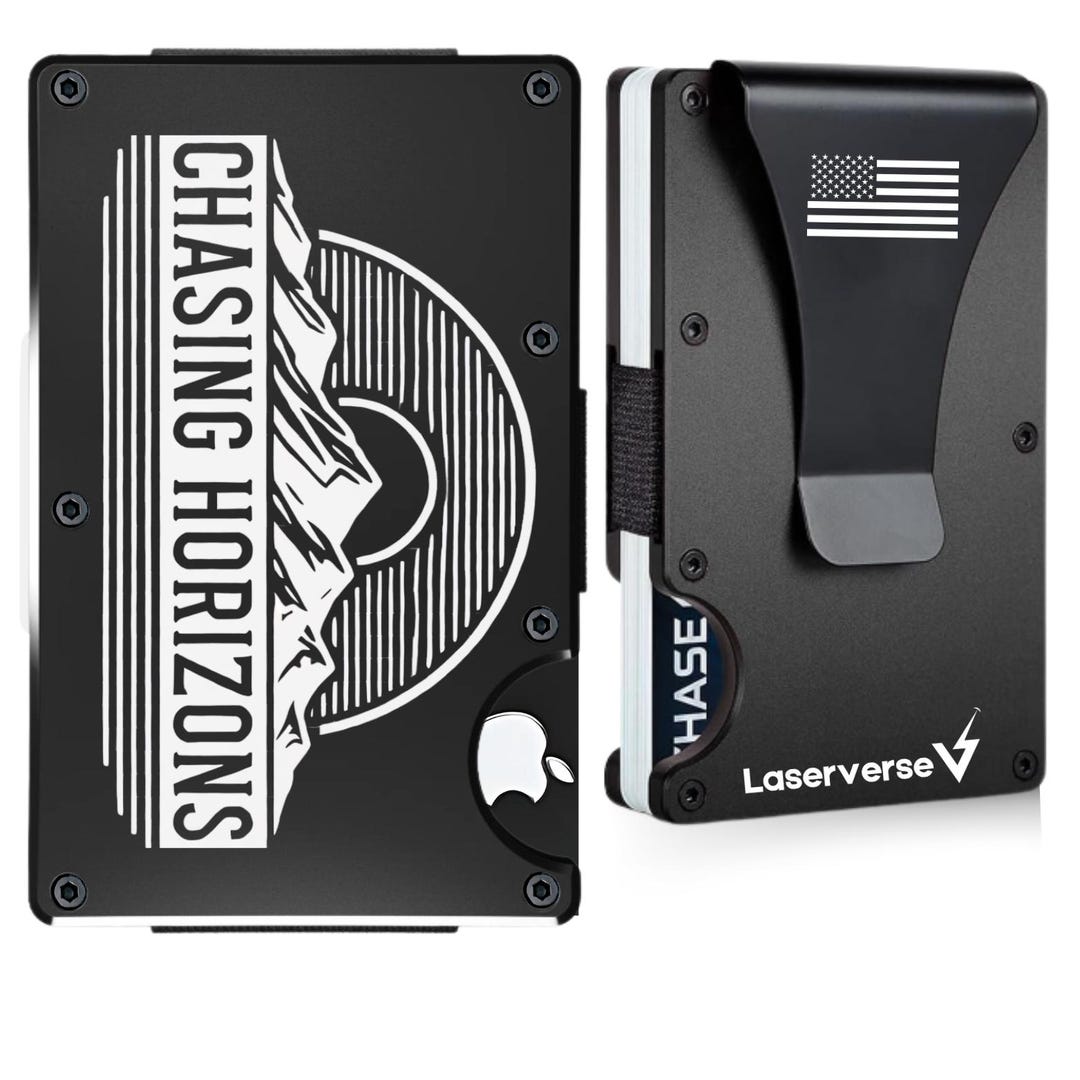 Chasing Horizons – AirTag Compatible RFID Blocking Metal Wallet – Slim Outdoor Wallet for Men ...