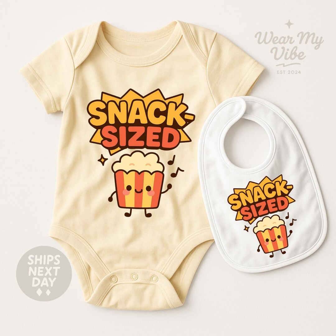 Funny 'snack Sized' Baby Onesie and Bib Set - Etsy