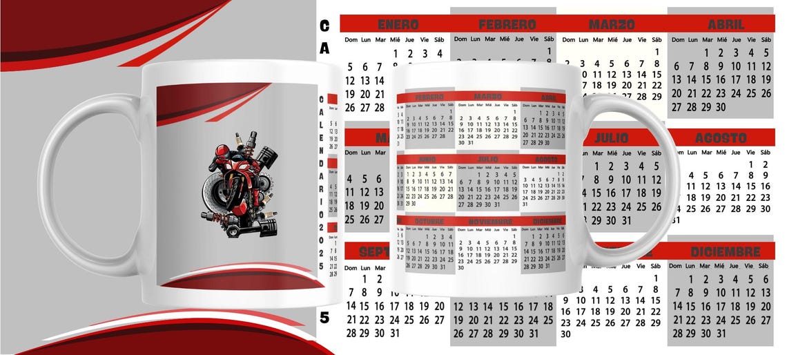 Calendar Mug Template for Corporate Style Mugs Easy and Editable in ...