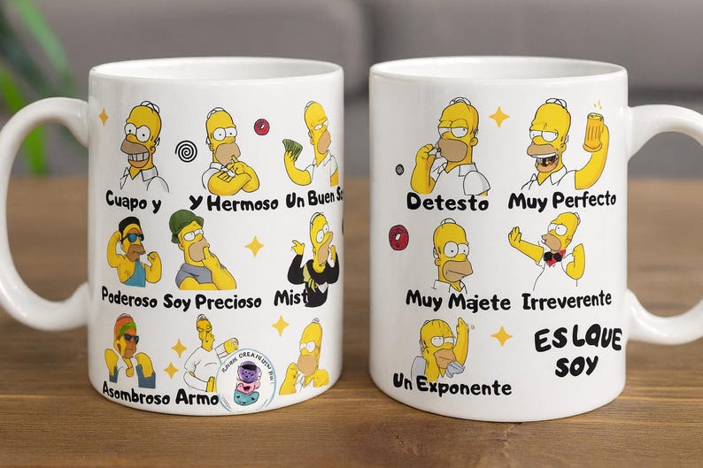 The Simpsons Homer Mug Template - 15 Funny Quotes - Handsome, Powerful ...