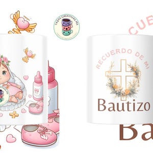 Baptism Mug: Sublimation Design | Boy and Girl | 2x1 Download | Svg ...