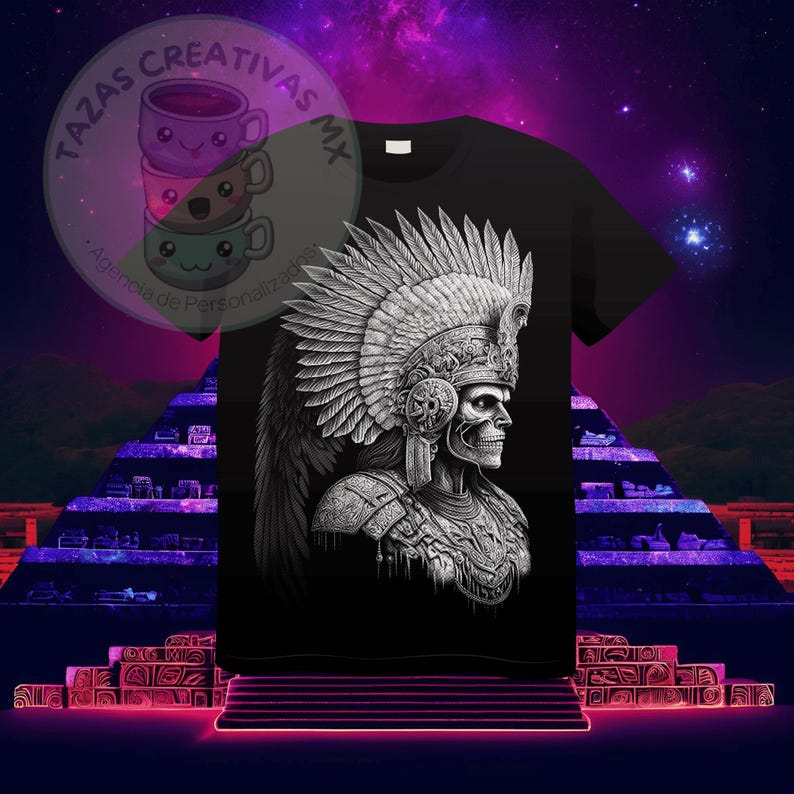 Exclusive DTF Designs: Black T-shirts With Pre-hispanic Art and Aztec ...