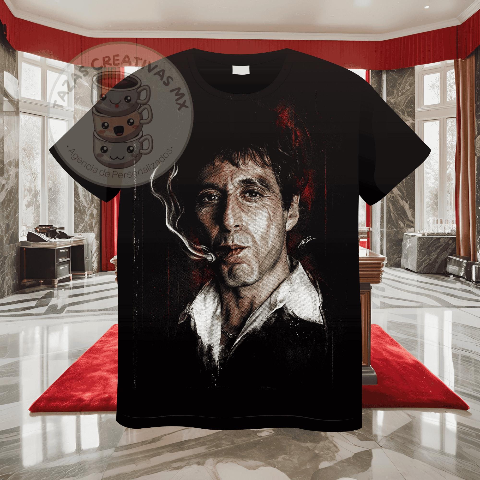 Scarface T-shirt Designs: 10 Halftone Pngs for DTF Tony Montana. - Etsy