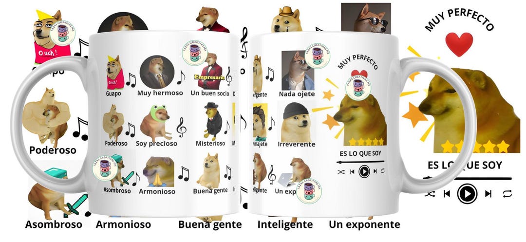 Handsome and Powerful Cheems Mugs Sublimate Svg Png Pdf Cmyk 20 Cm X 9 ...