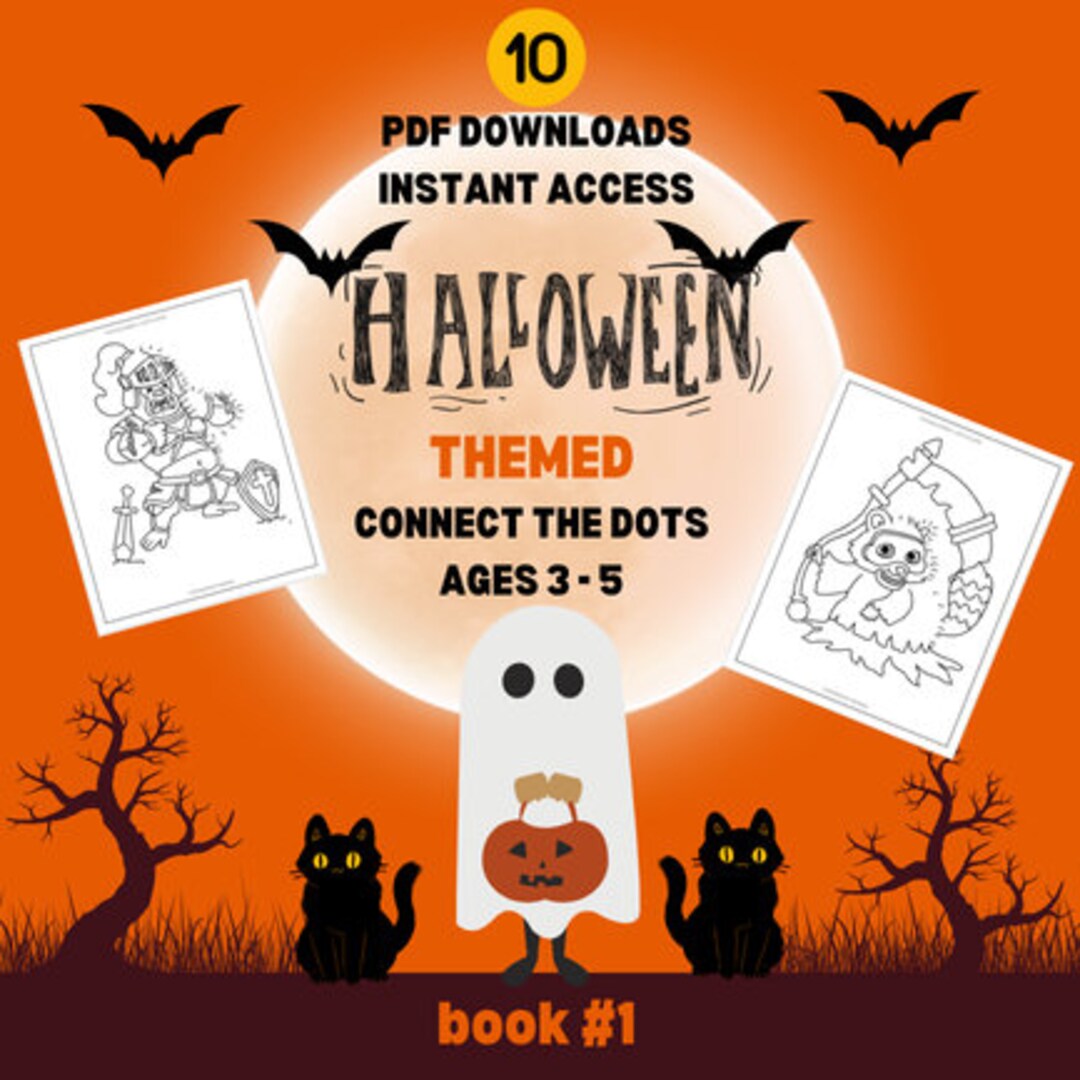 Halloween Dot-to-dot Activity Book for Kids 3-5 Instant Digital ...