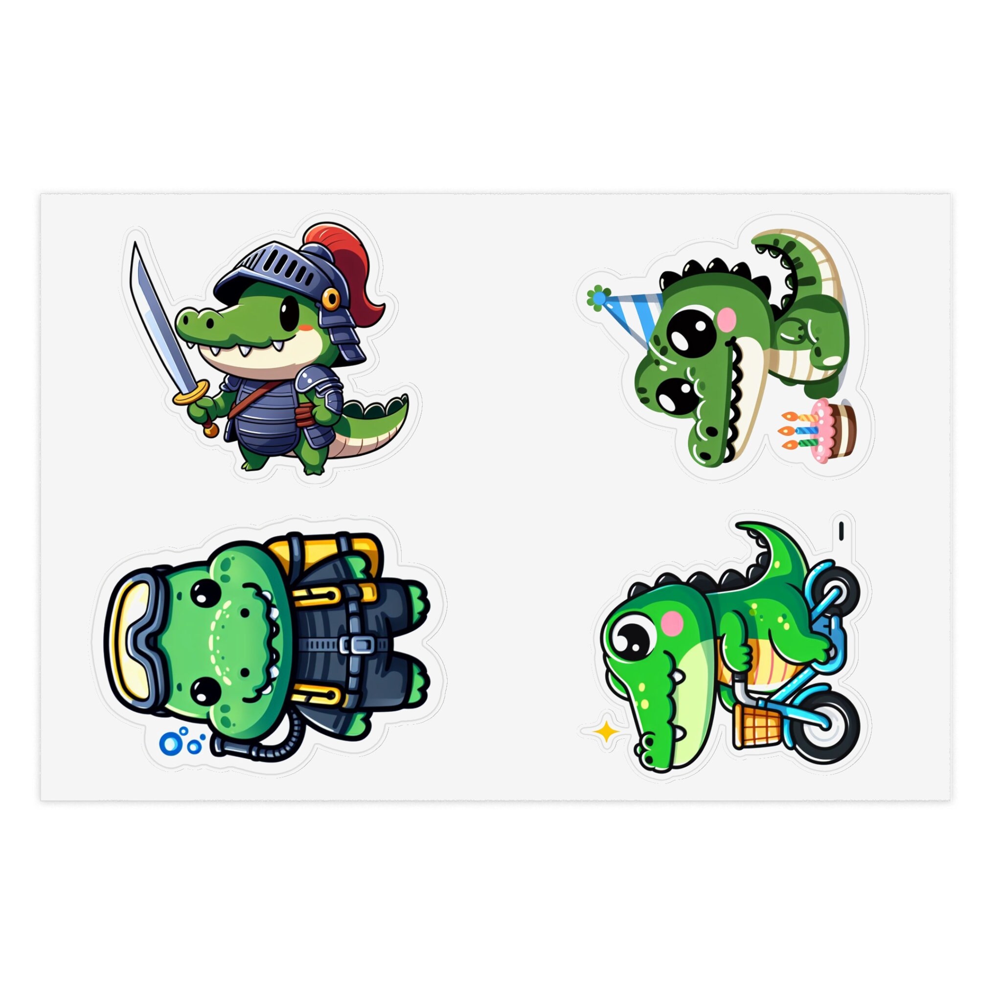 Crocodile Cute Kawaii Sticker Sheet for Water Bottle, Laptop, Notebook ...