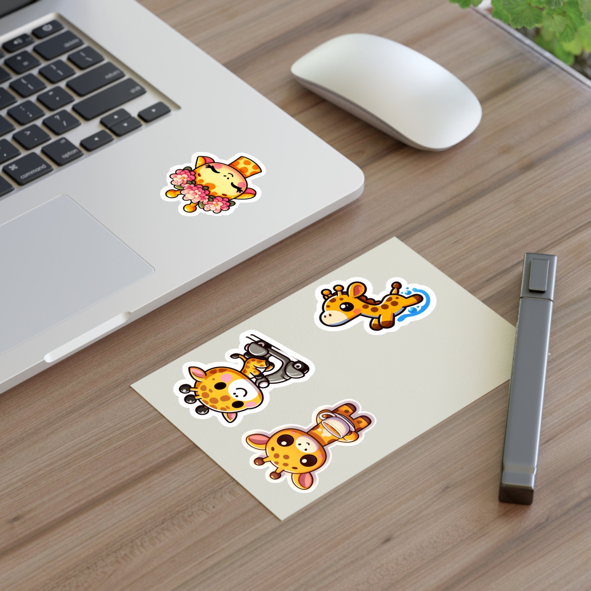 Giraffe Cute Kawaii Sticker Sheet for Water Bottle, Laptop, Notebook ...