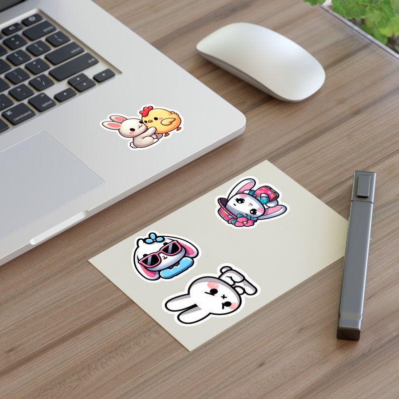 Bunny Kawaii Sticker Sheet for Water Bottle, Laptop, Notebook, Gift ...