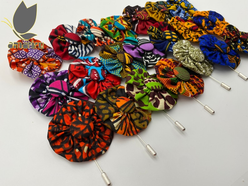 African Print Lapel Pin, Ankara Fabric, Gift for Him - Etsy
