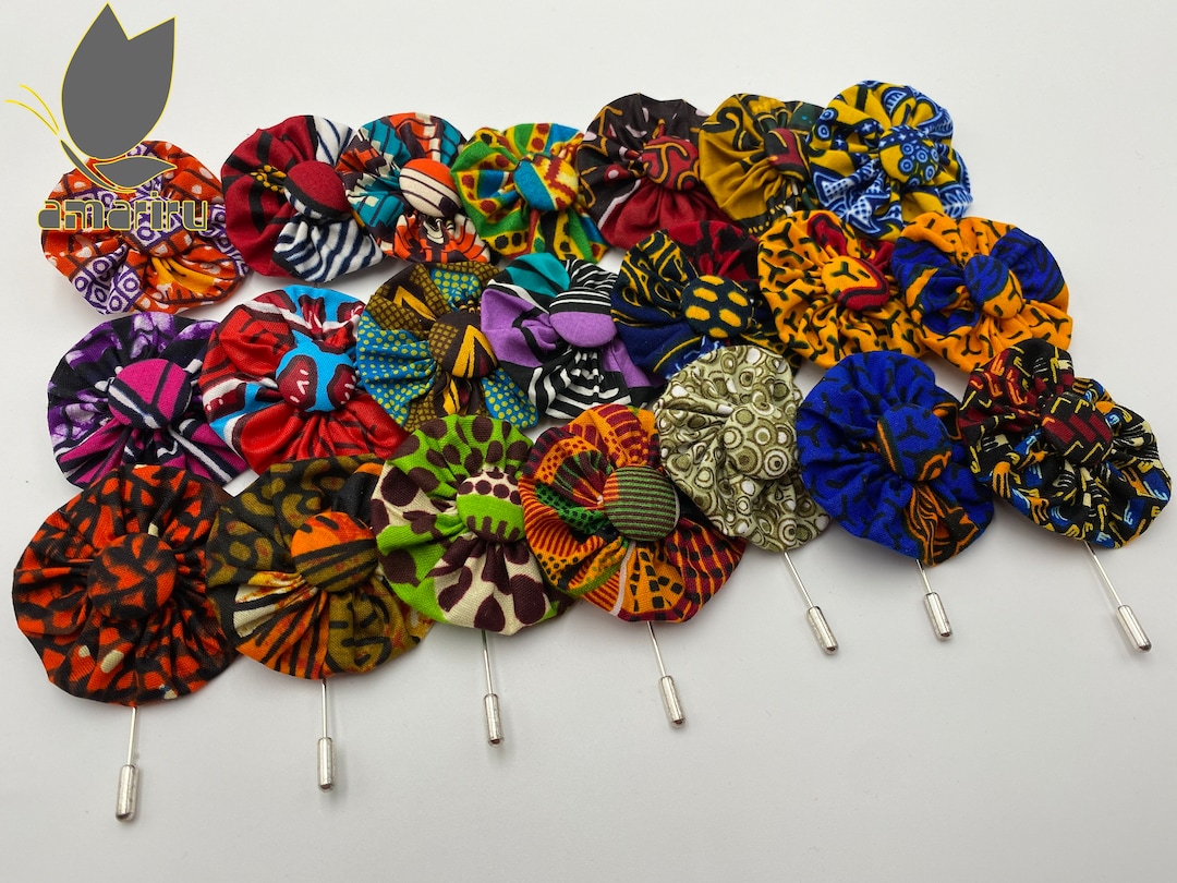 African Print Lapel Pin, Ankara Fabric, Gift for Him - Etsy