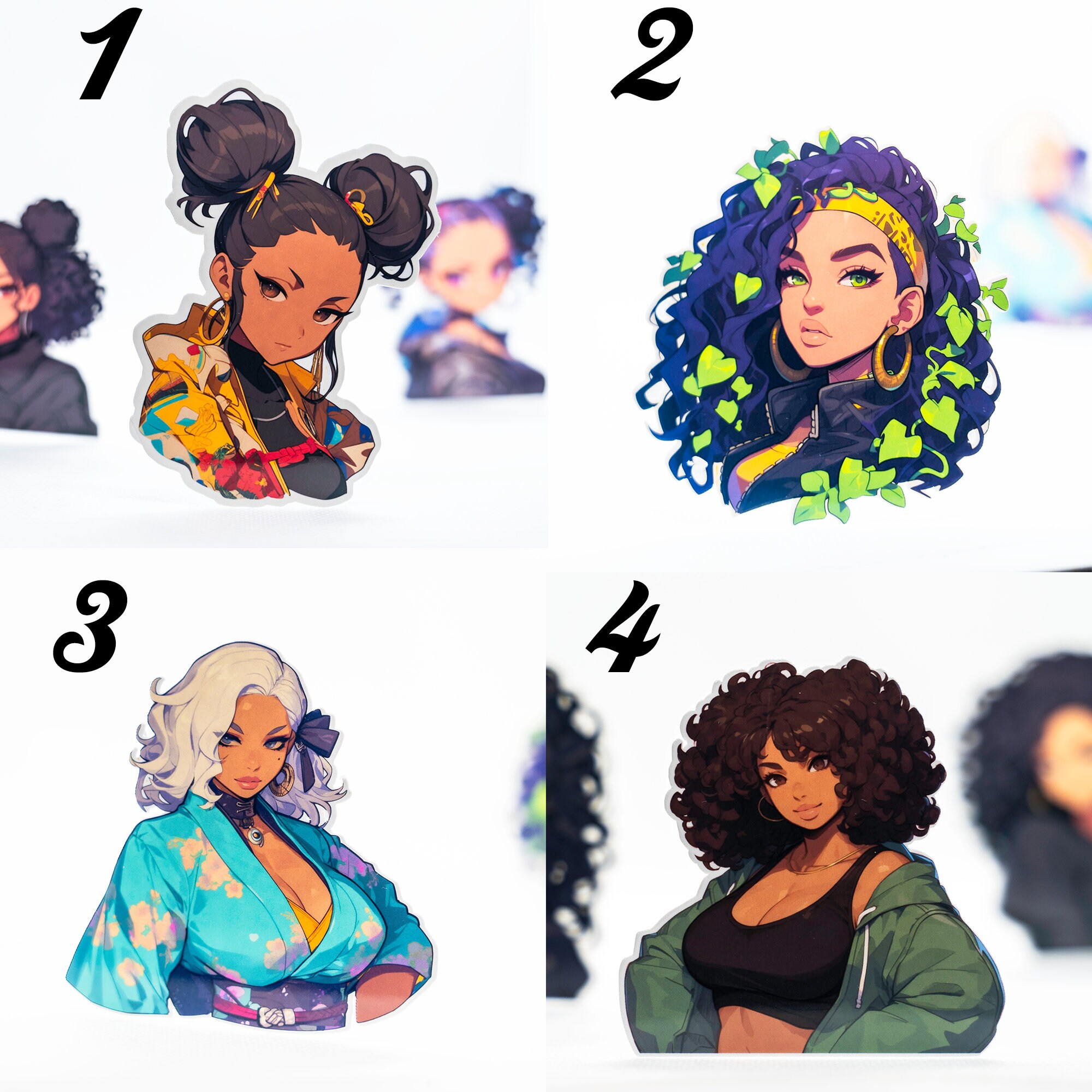 Pretty Girl Anime Styled Die Cut Sticker Pack #3 , Water and Tear ...