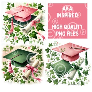 AKA Inspired Graduation PNG Bundle | D9 Designs | Sorority Digital ...