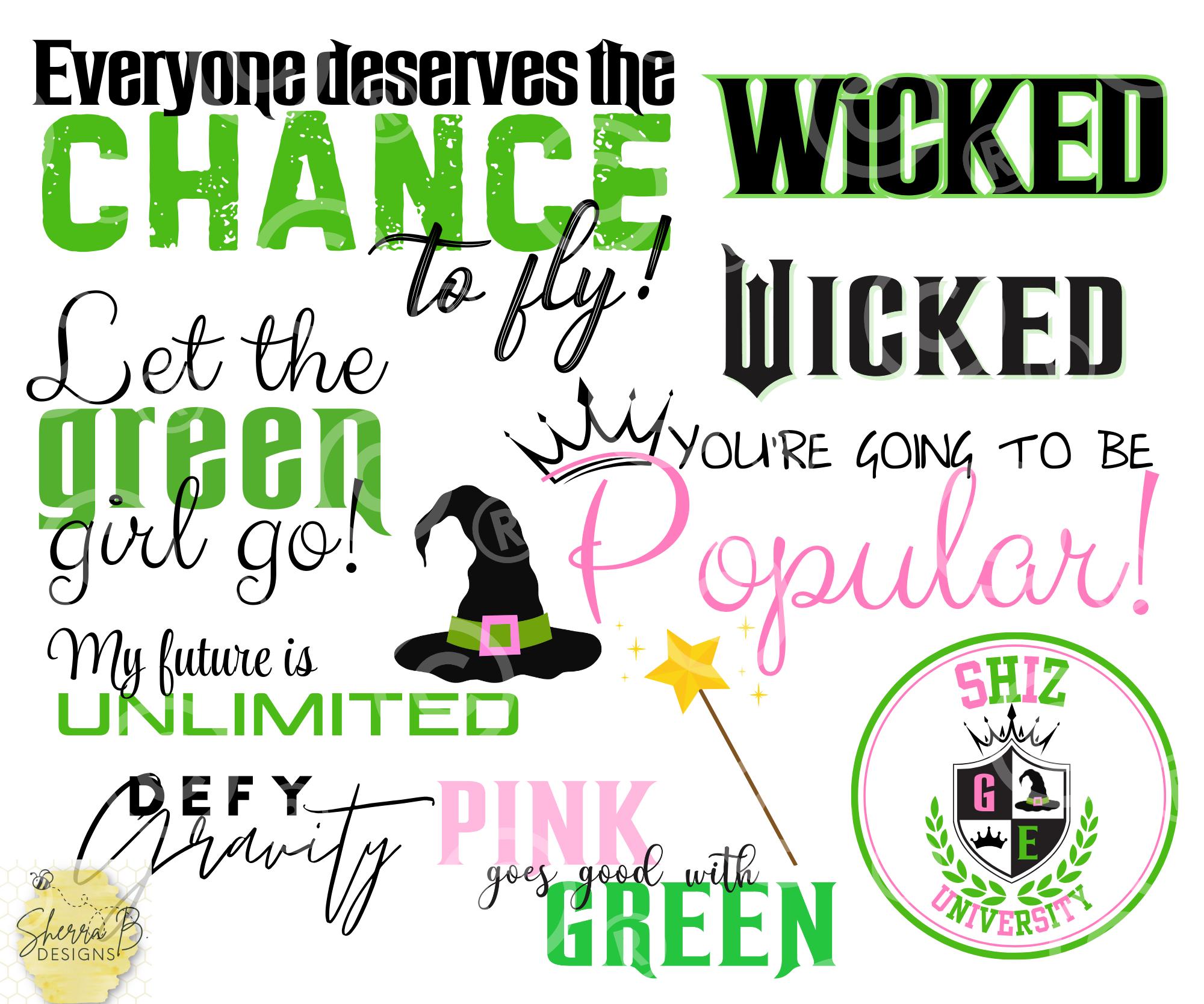 Wicked the Musical Clipart: Elphaba & Glinda PNG (digital Download) - Etsy