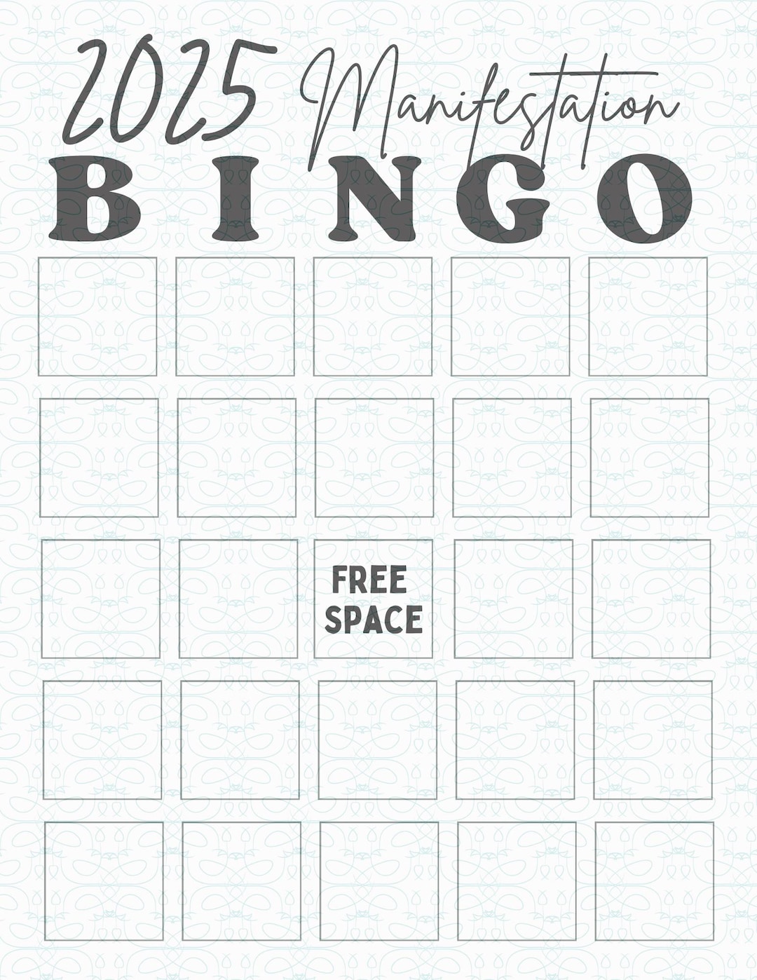 Vision Board Bingo Card Digital Download | Goal Setting Life ...