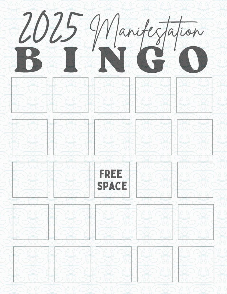 Vision Board Bingo Card Digital Download | Goal Setting Life ...
