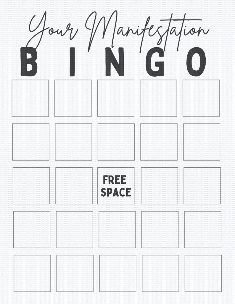 Vision Board Bingo Card Digital Download Goal Setting Life ...