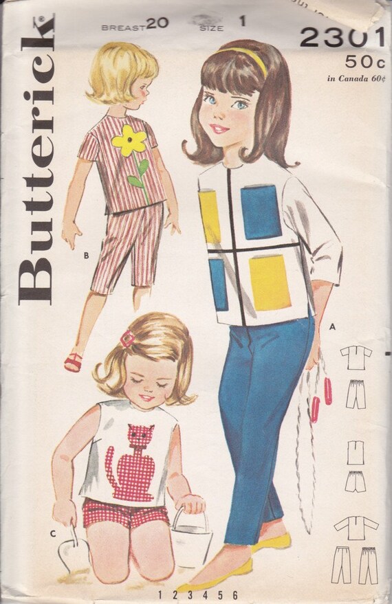 Items similar to Vintage Girls Sportswear Pattern Butterick on Etsy