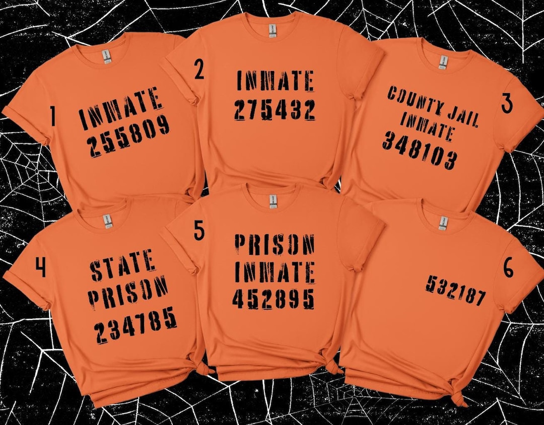 Group Halloween Inmate Shirts,adult Halloween Costume,inmate Halloween ...