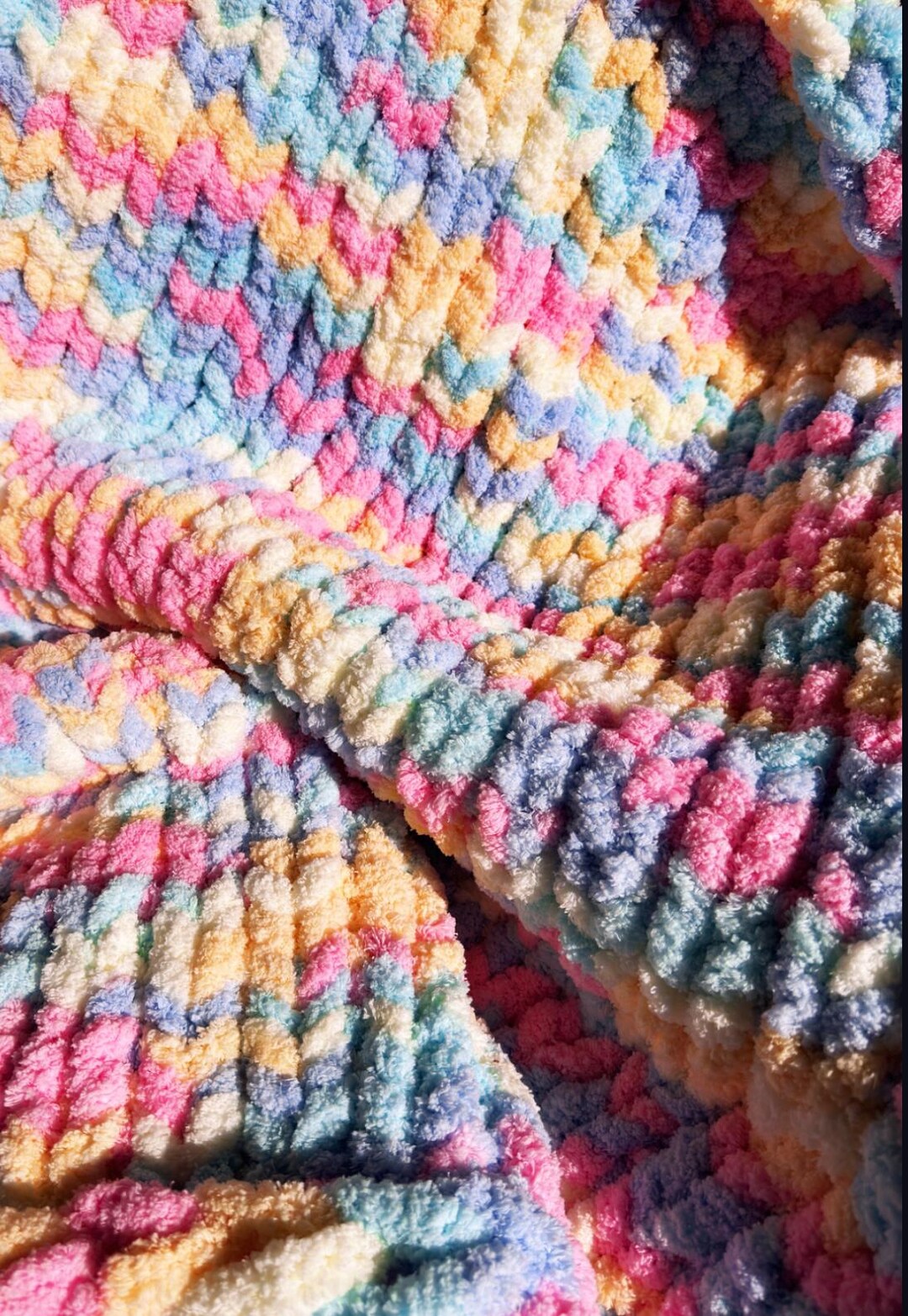 Multicolor Chunky Blanket Handmade,soft & Cozy Handmade Gift Chunky ...