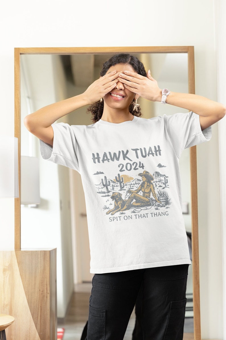 Hawk Tuah Shirt,hawk Tuah 2024 Cowgirl Hawk Tuah Spit on That Thang ...