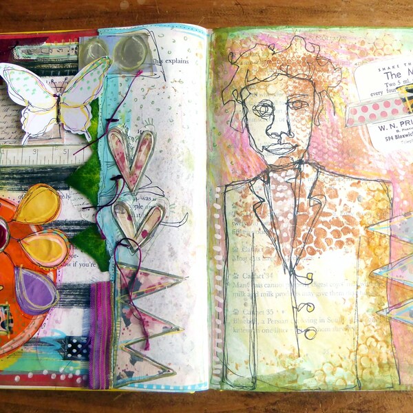Altered Book Page - Etsy