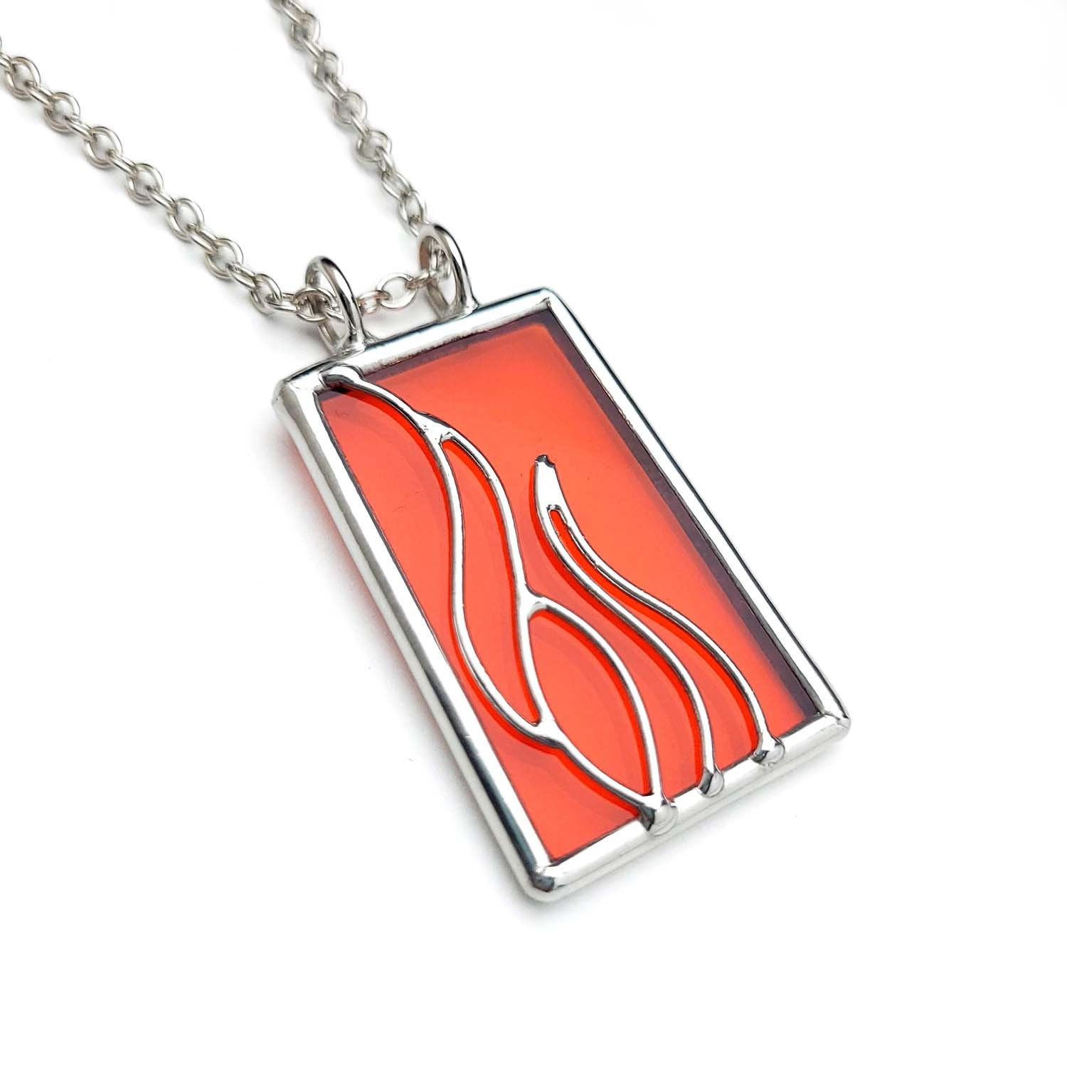 Stained Glass Necklace Pendant 9130 - Etsy UK