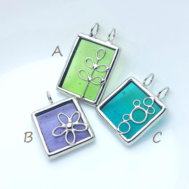Handmade Stained Glass Pendants Necklace Jewelry - Etsy