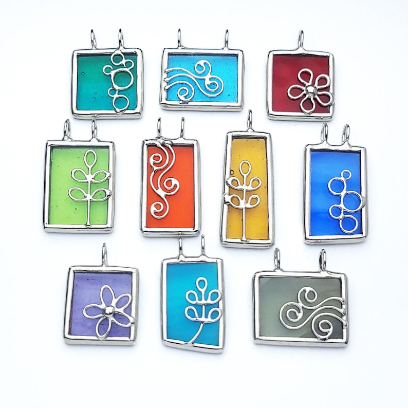 Handmade Stained Glass Pendants Necklace Jewelry - Etsy