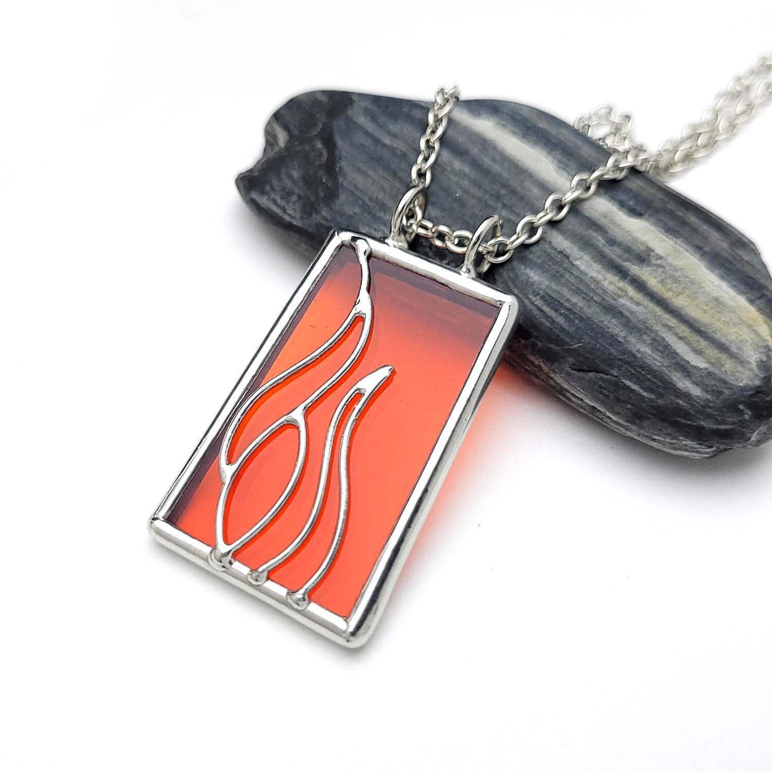 Stained Glass Necklace Pendant 9130 - Etsy UK