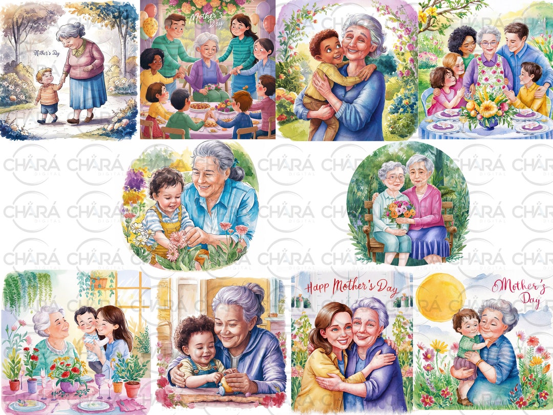 10 Mother's Day Clipart, Digital Download, High Quality Jpgs, Printable ...