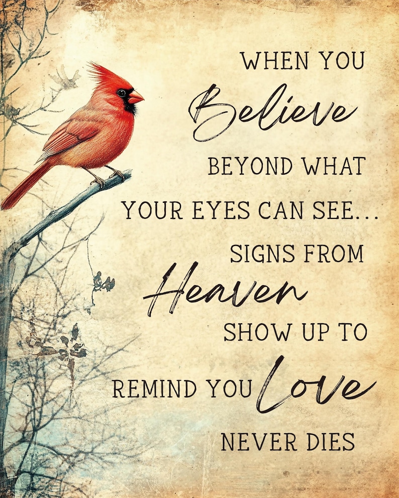 Cardinal Sign From Heaven Digital Art JPG, Memorial Design for Loss of ...