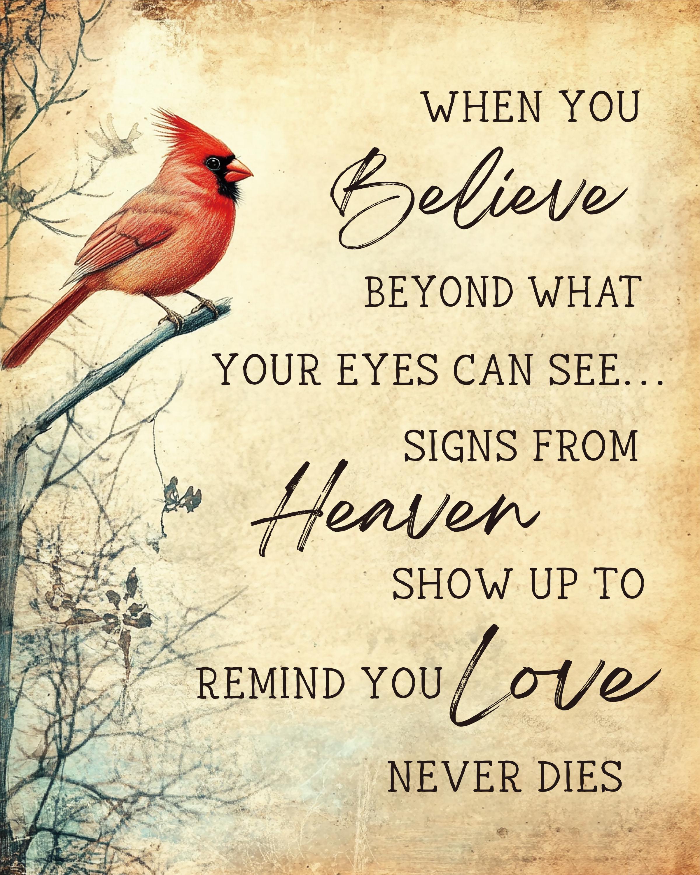 Cardinal Sign From Heaven Digital Art JPG, Memorial Design for Loss of ...