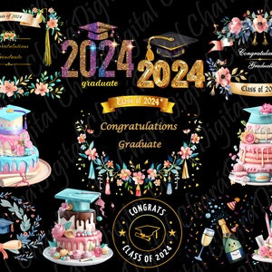 Graduation 2024 Clipart Png, GRAD Clipart Png, Graduation Clipart, Cute ...