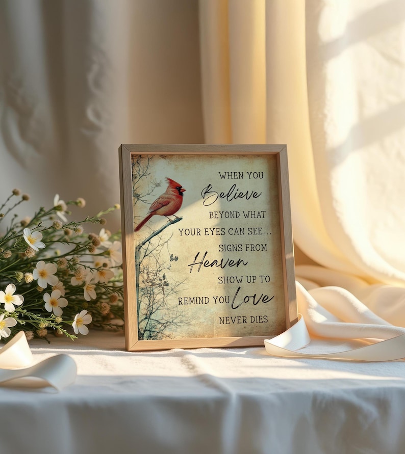 Cardinal Sign From Heaven Digital Art JPG, Memorial Design for Loss of ...
