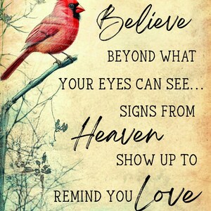 Cardinal Sign From Heaven Digital Art JPG, Memorial Design for Loss of ...