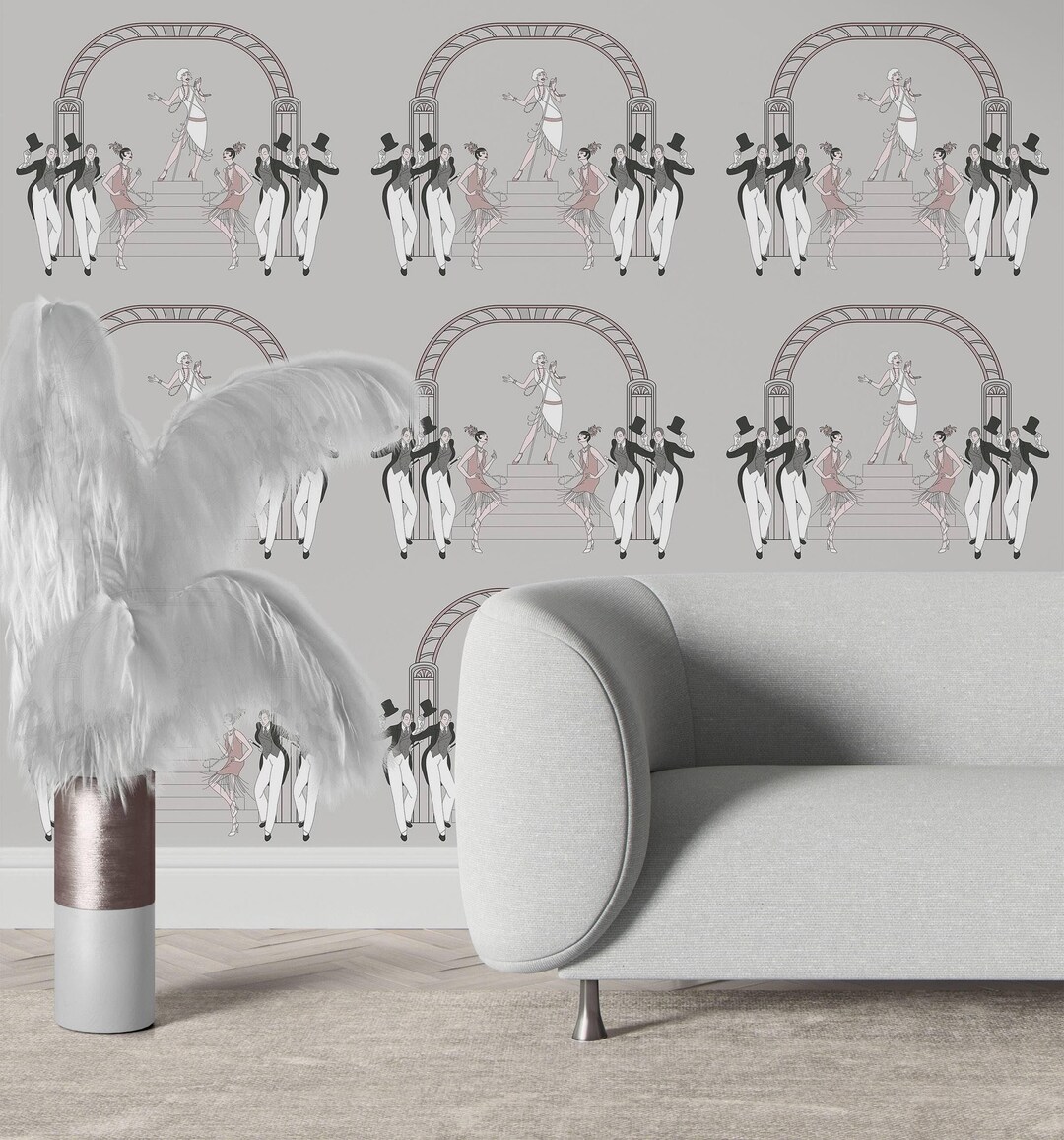 Designer Wallpaper DIVA, Roaring 20s Glamour Wallpaper, Artdeco Home ...