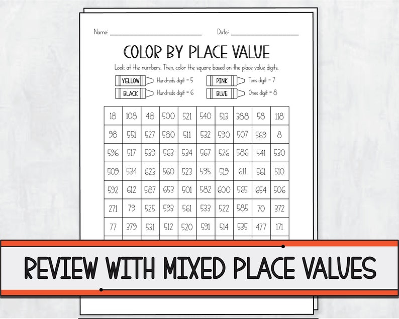 Color by Place Value - Etsy