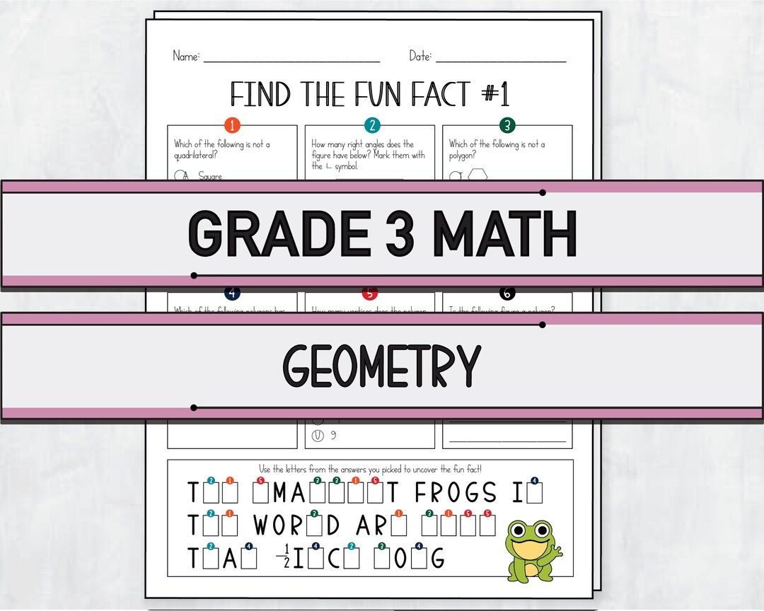 Find the Fun Fact: Third Grade Geometry Review - Etsy