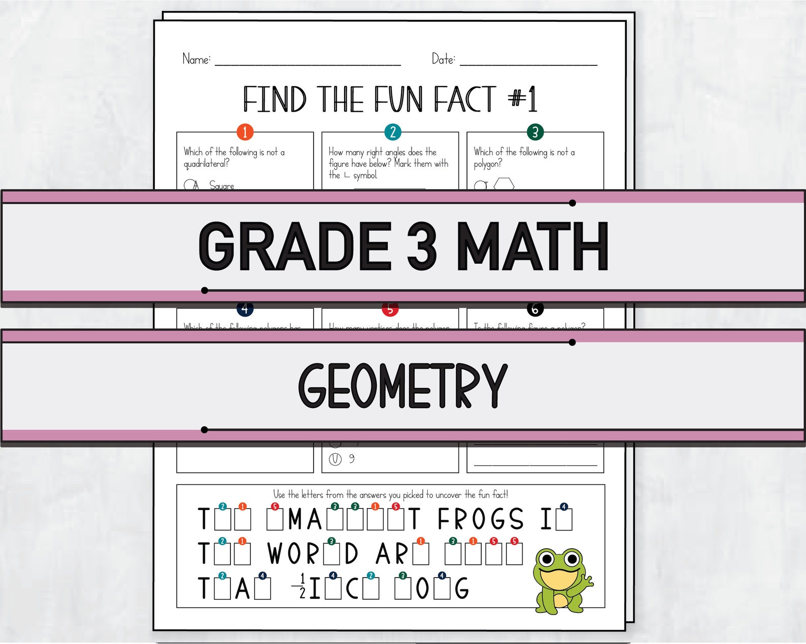 Find the Fun Fact: Third Grade Geometry Review - Etsy