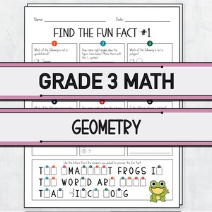 Find the Fun Fact: Third Grade Geometry Review - Etsy