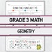 Find the Fun Fact: Third Grade Geometry Review - Etsy