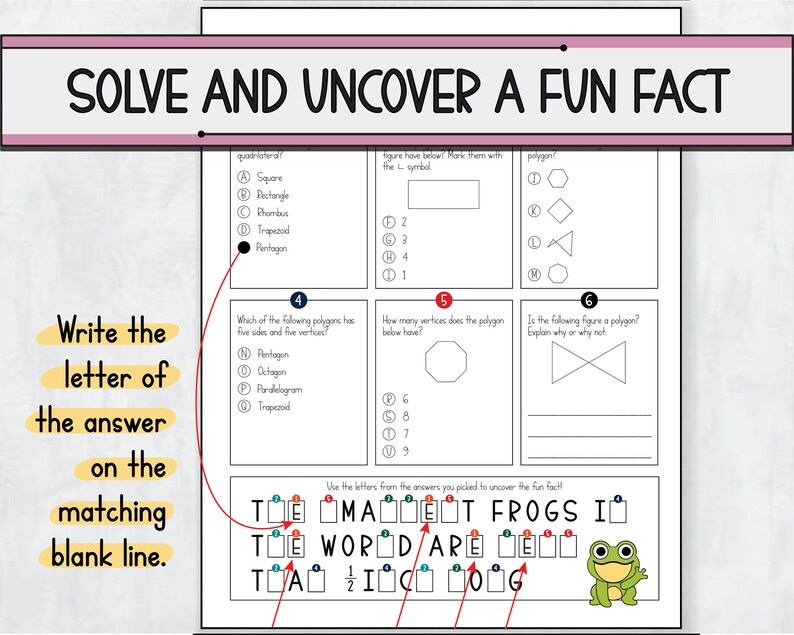 Find the Fun Fact: Third Grade Geometry Review - Etsy