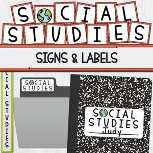 Social Studies Classroom Signs & Labels - Etsy