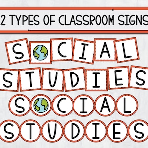 Social Studies Classroom Signs & Labels - Etsy